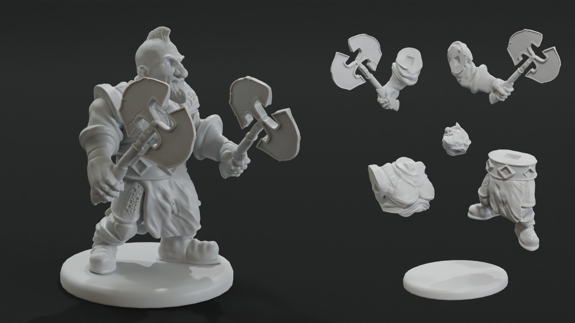 Double Axe Dwarf 3d print 3D model 3D printable | CGTrader