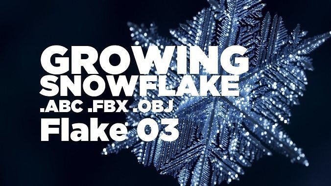 Snowflake 03 growing animation with blender file 3D model animated ...