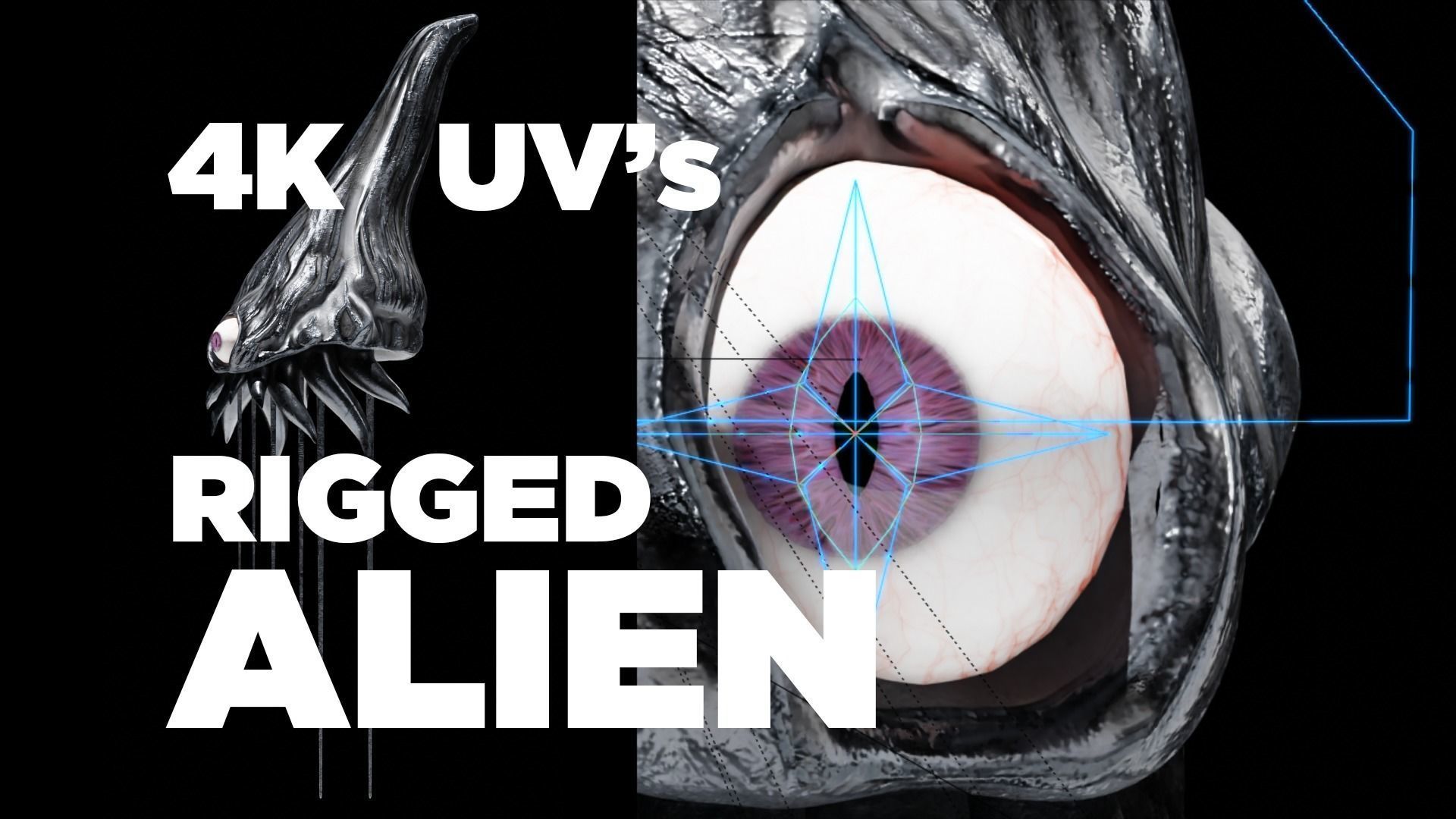 Alien character with tentacles and one eye 3D model rigged | CGTrader