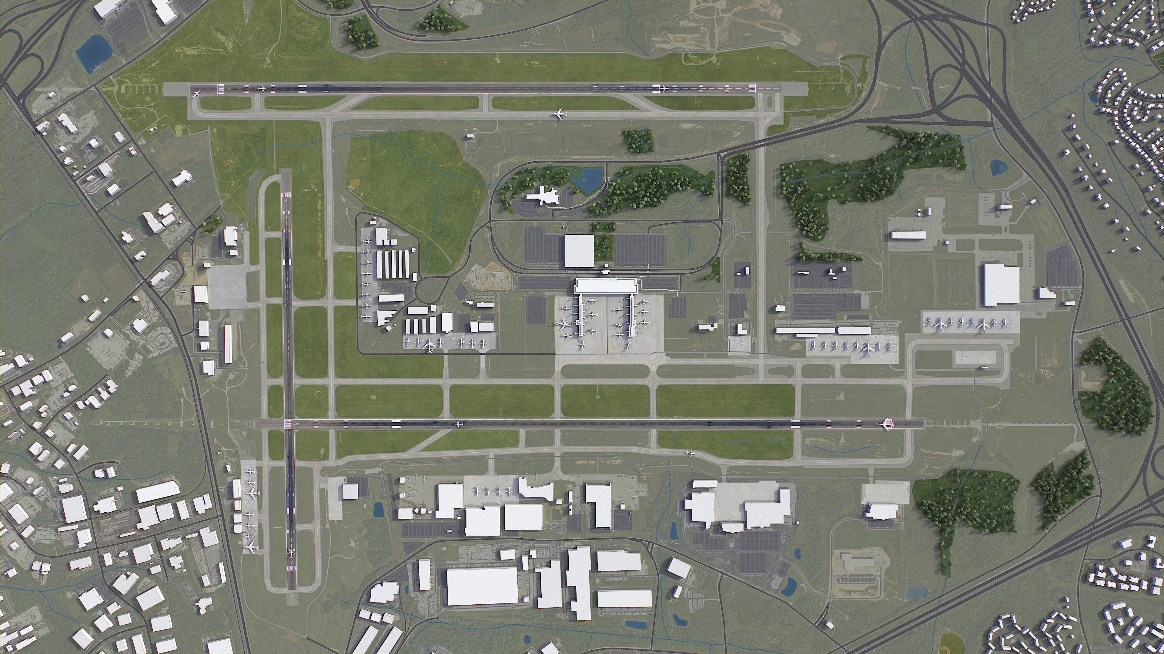 3D model Greensboro Airport VR / AR / low-poly | CGTrader
