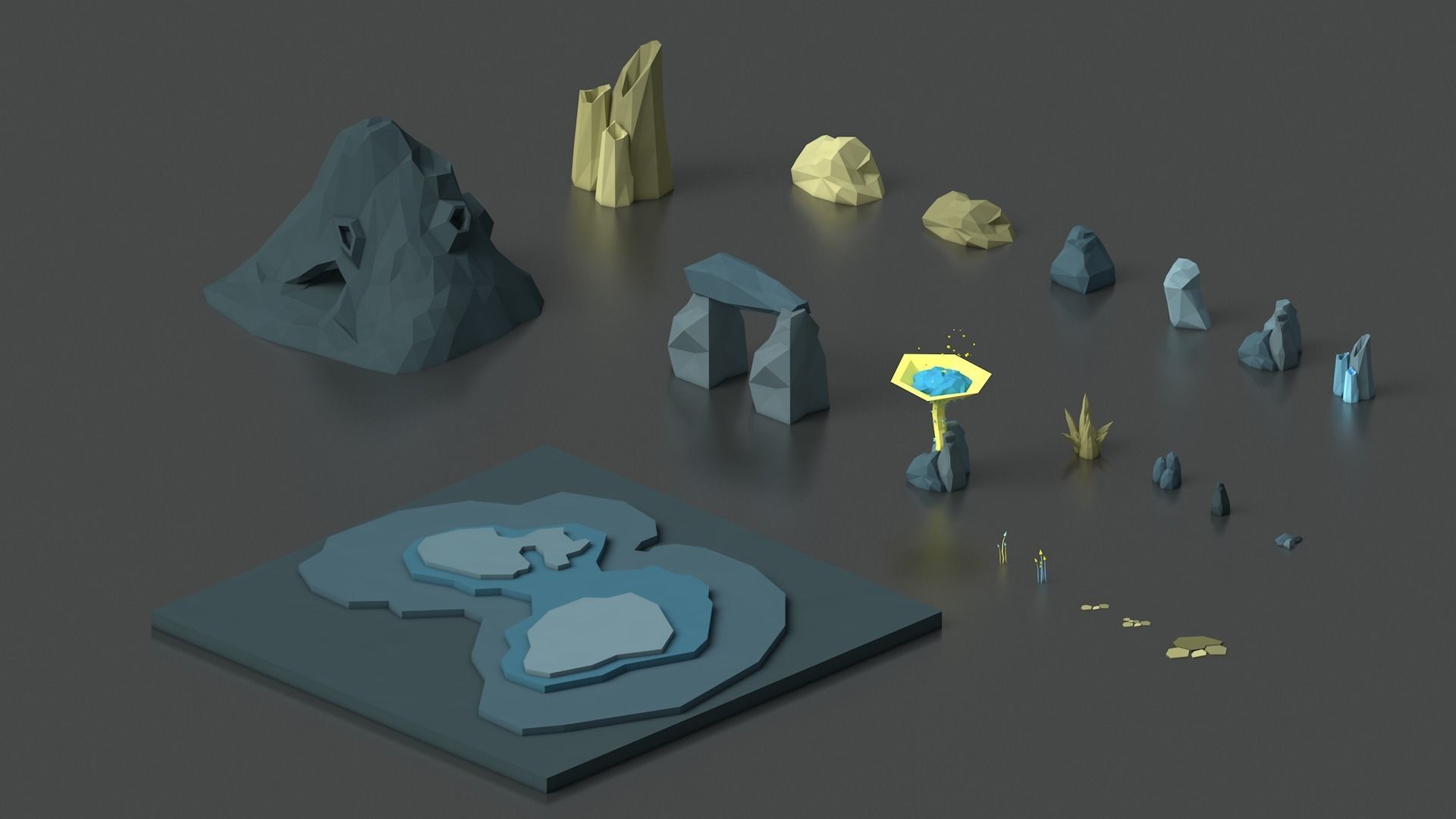 3D model Low Poly Space Alien Worlds 3D Asset Pack VR / AR / low-poly ...