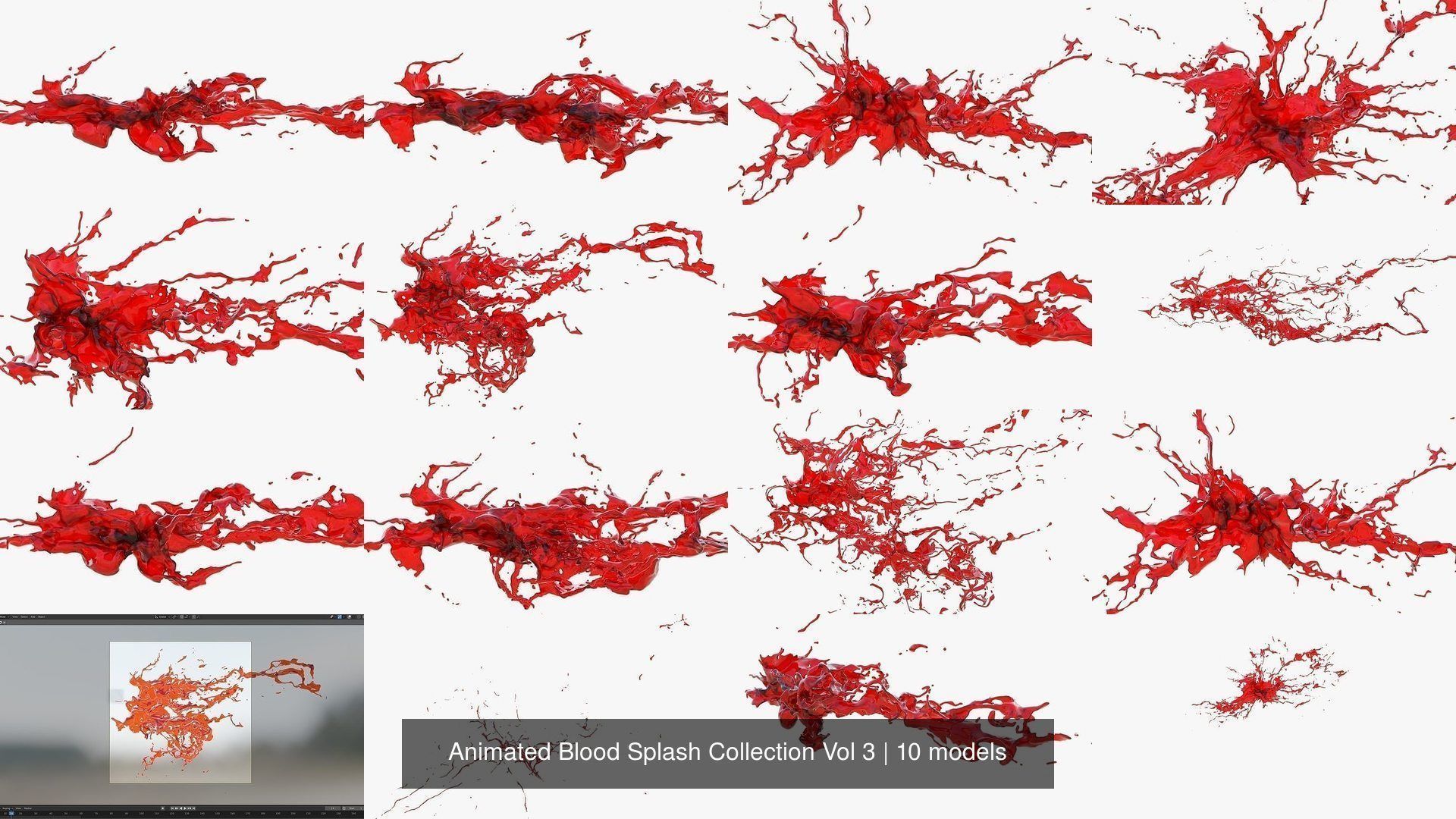 Animated Blood Splash Collection Vol 3 | CGTrader