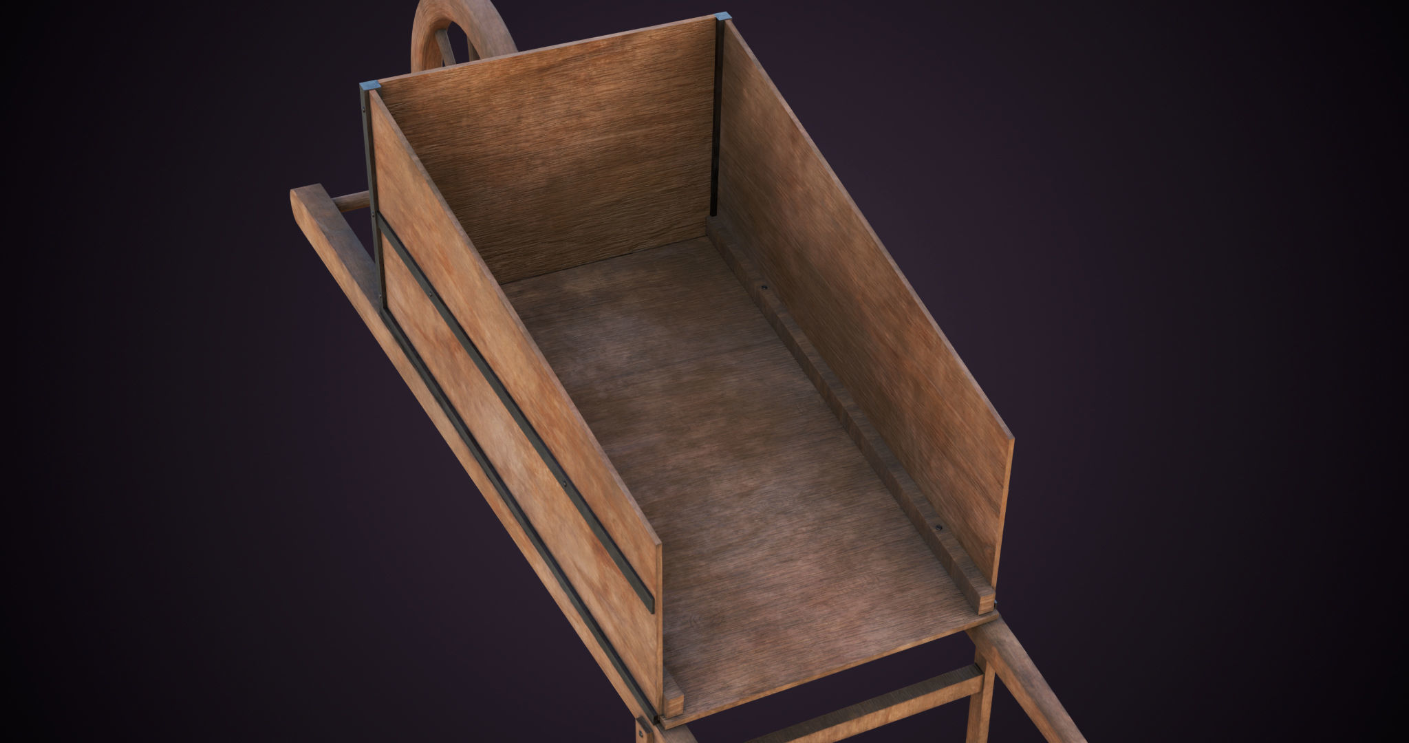 3D model Wooden Cart03 All PBR Unity UE Textures Included VR / AR / low ...