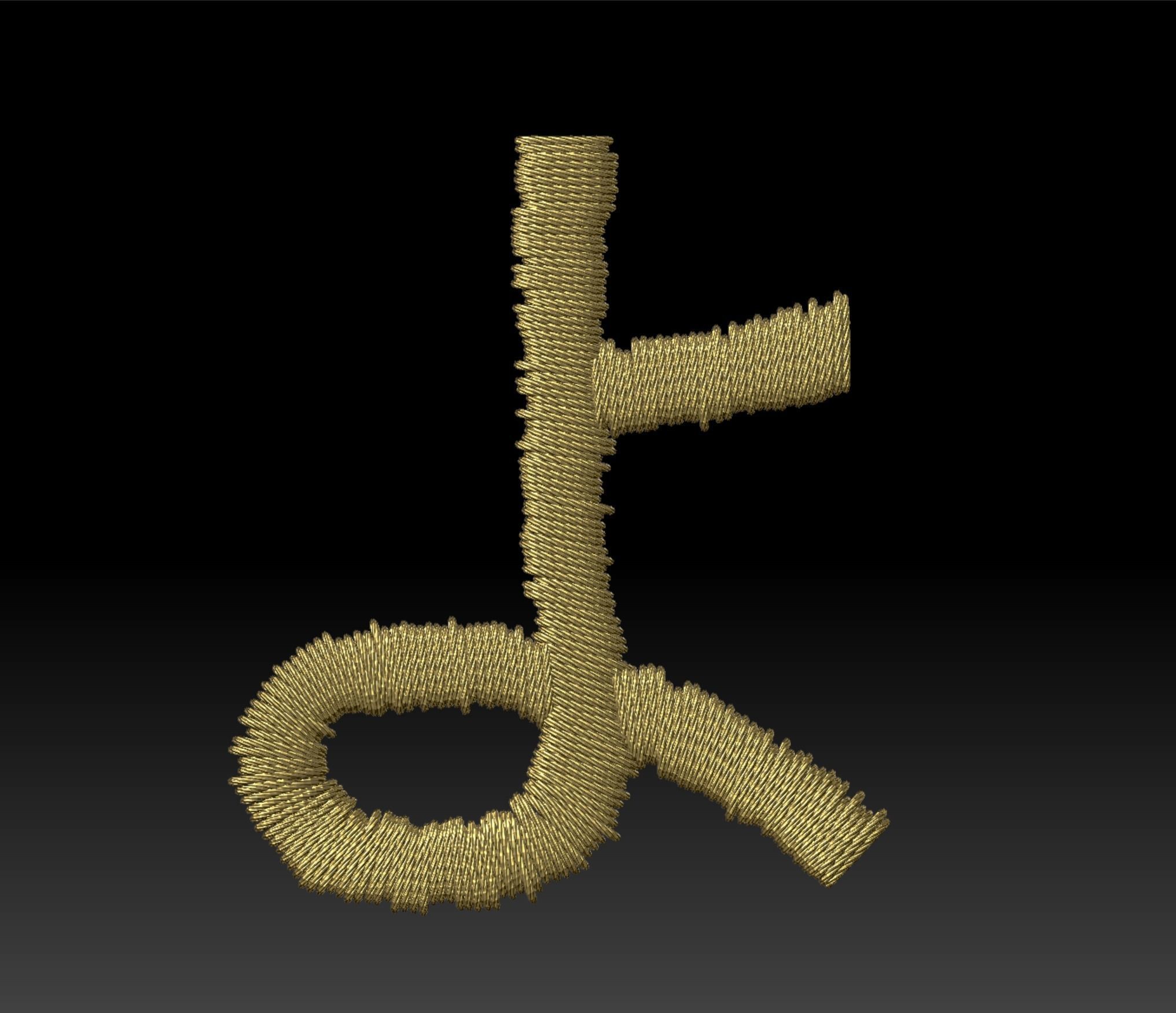 EmbroideryCG Font Japan Hiragana01A Zbrush IMM Brush 3D model | CGTrader