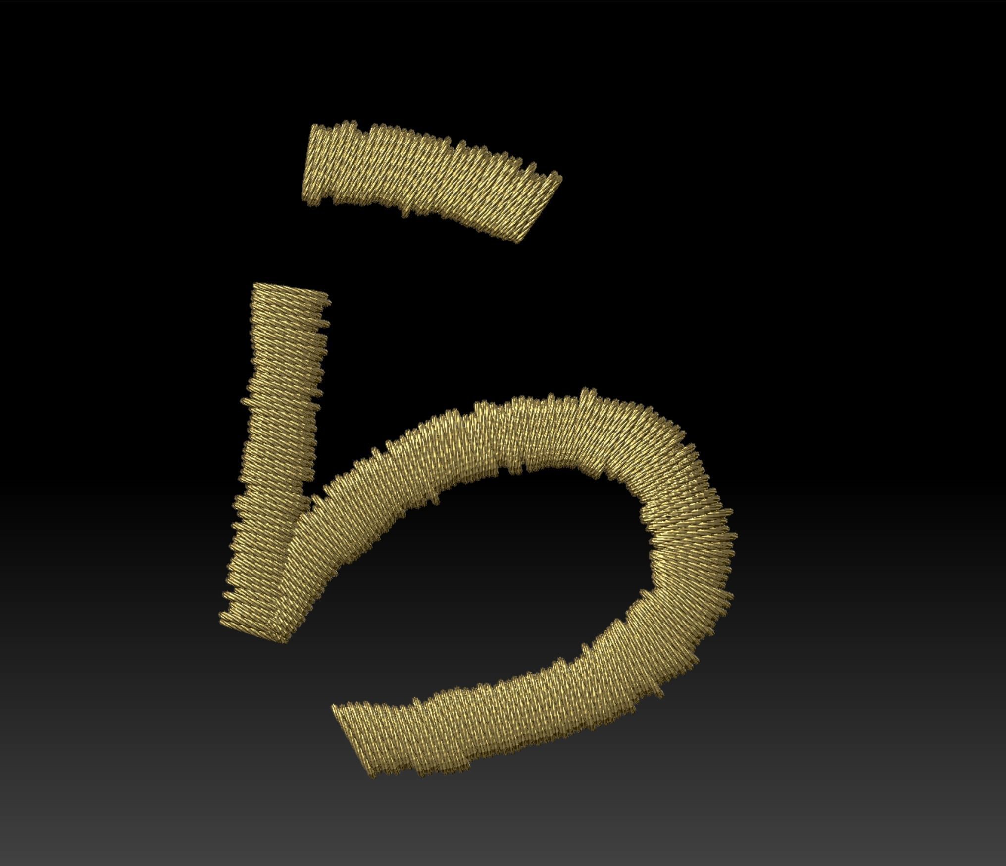 EmbroideryCG Font Japan Hiragana01A Zbrush IMM Brush 3D model | CGTrader