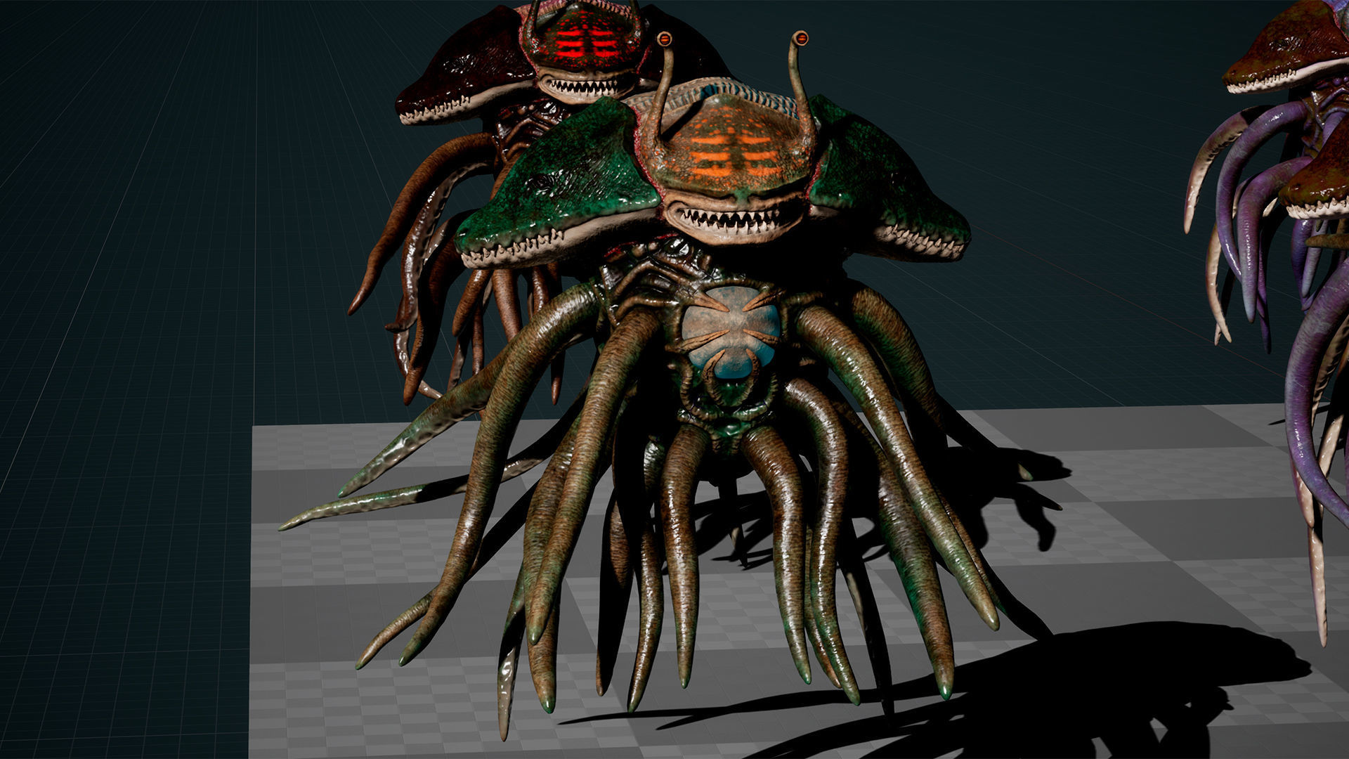 3D model Sea Monster Low-Poly game-ready animated 3D model VR / AR ...