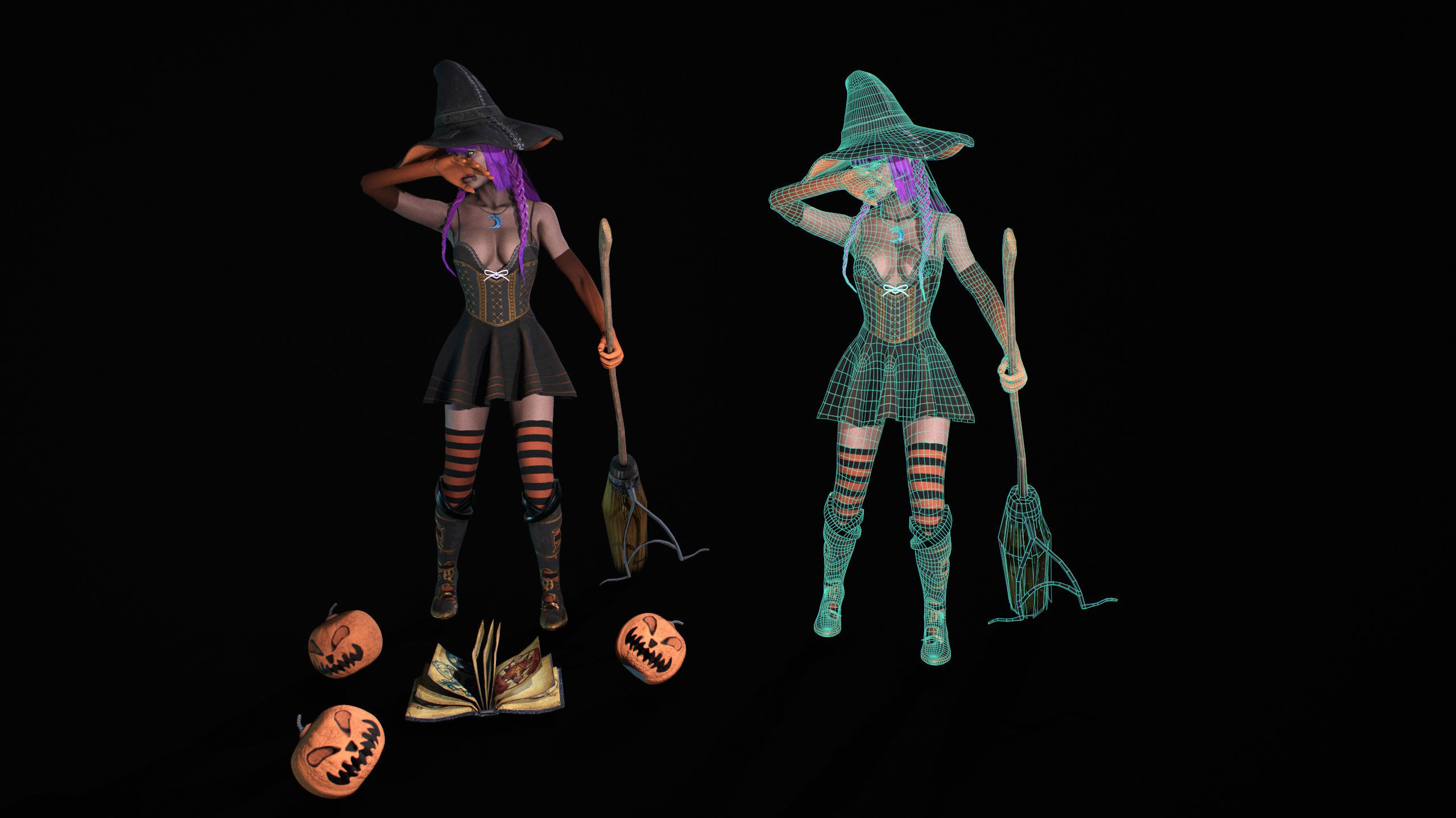 3D model witch VR / AR / low-poly | CGTrader