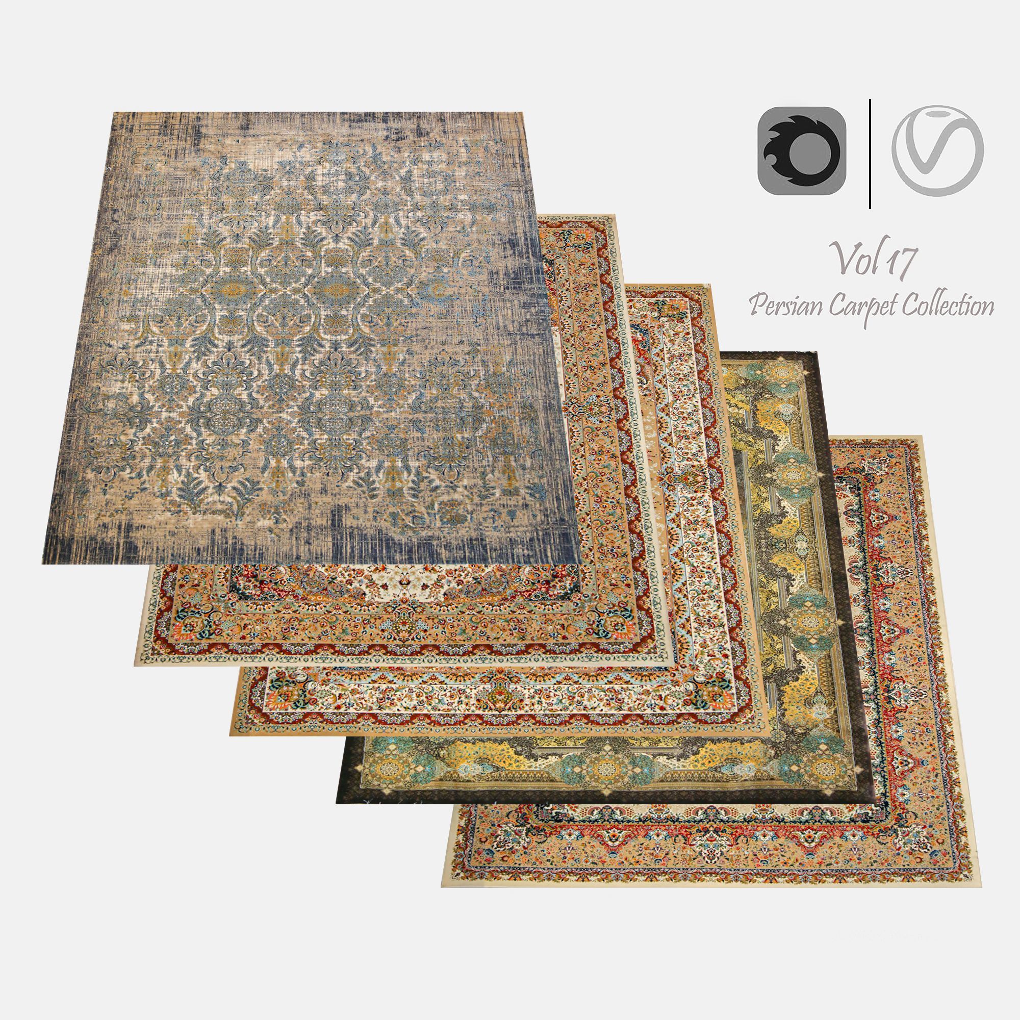 3D model Persian Carpet Collection-vol17-4k texture VR / AR / low-poly ...
