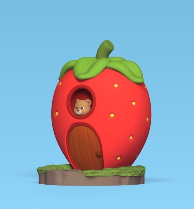 Strawberry House 3D model 3D printable | CGTrader