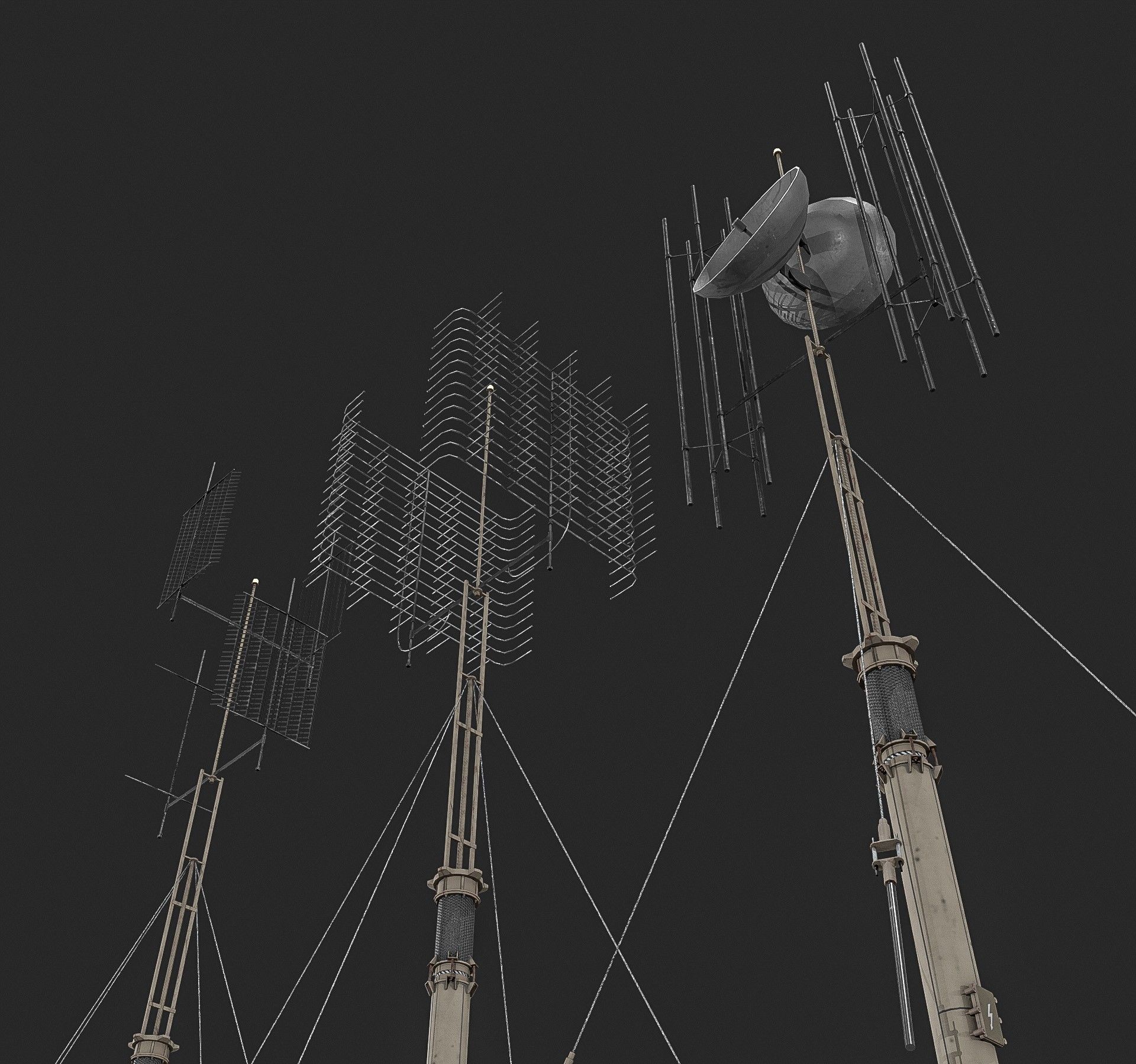3D model Army Antenna Pack 3 Types VR / AR / low-poly | CGTrader