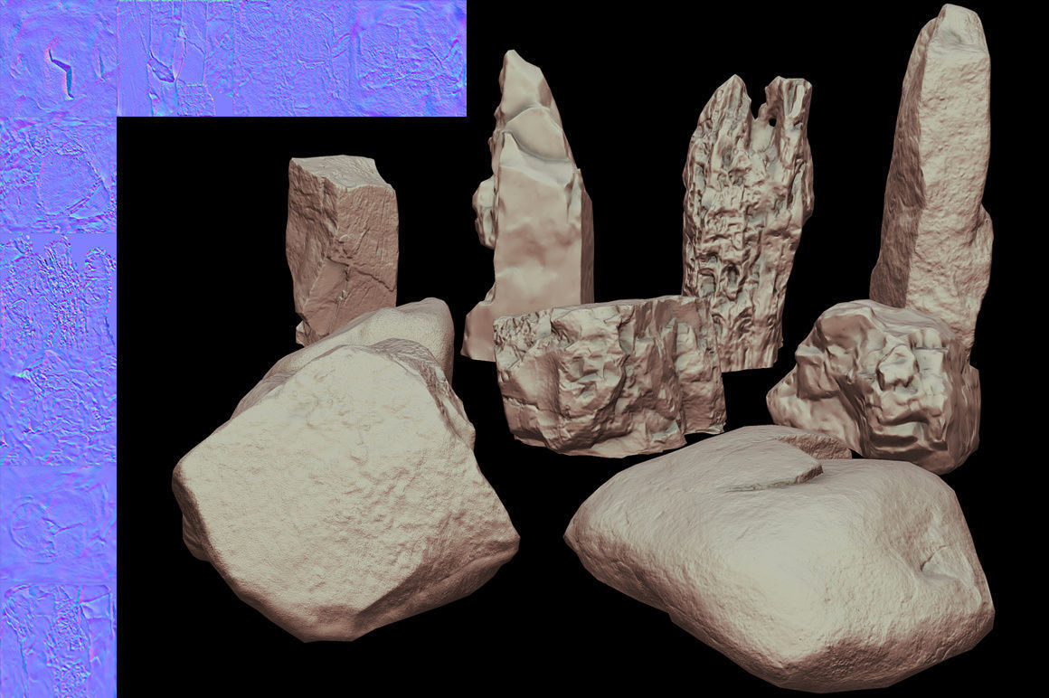 3D model Photorealistic game-ready Stones VR / AR / low-poly | CGTrader