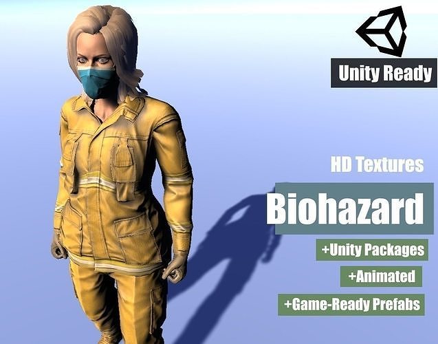 3D model Biohazard Female - animated rigged Female VR / AR / low-poly ...