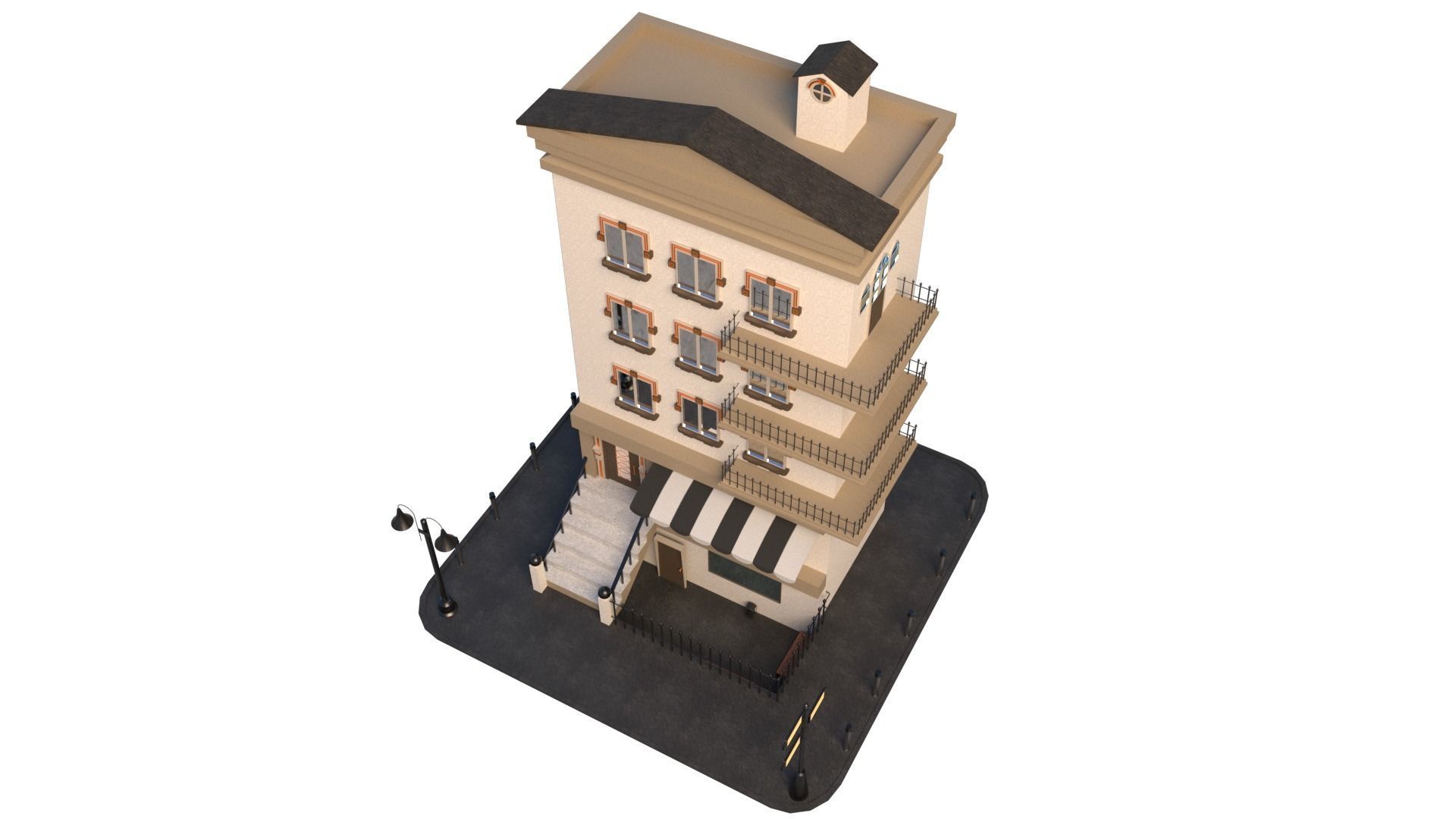 Cartoon Building 3D model | CGTrader