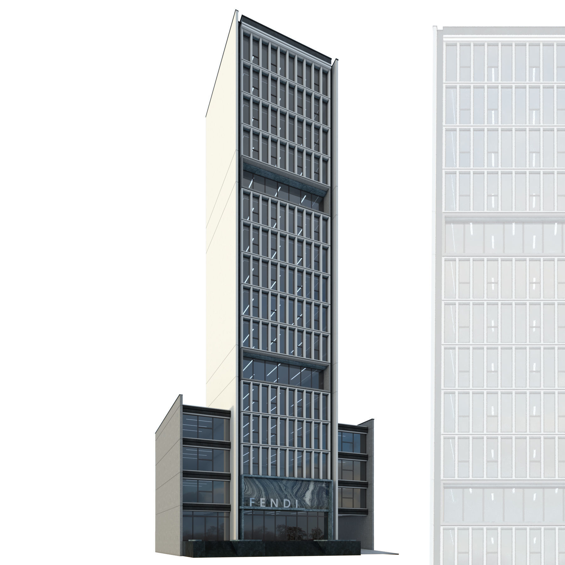 High-rise office building No 1 3D model | CGTrader