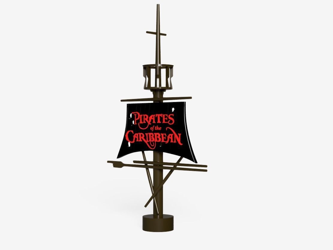 Swashbuckling Pirate of the Caribbean Flag - 3D Printable Magic 3D ...