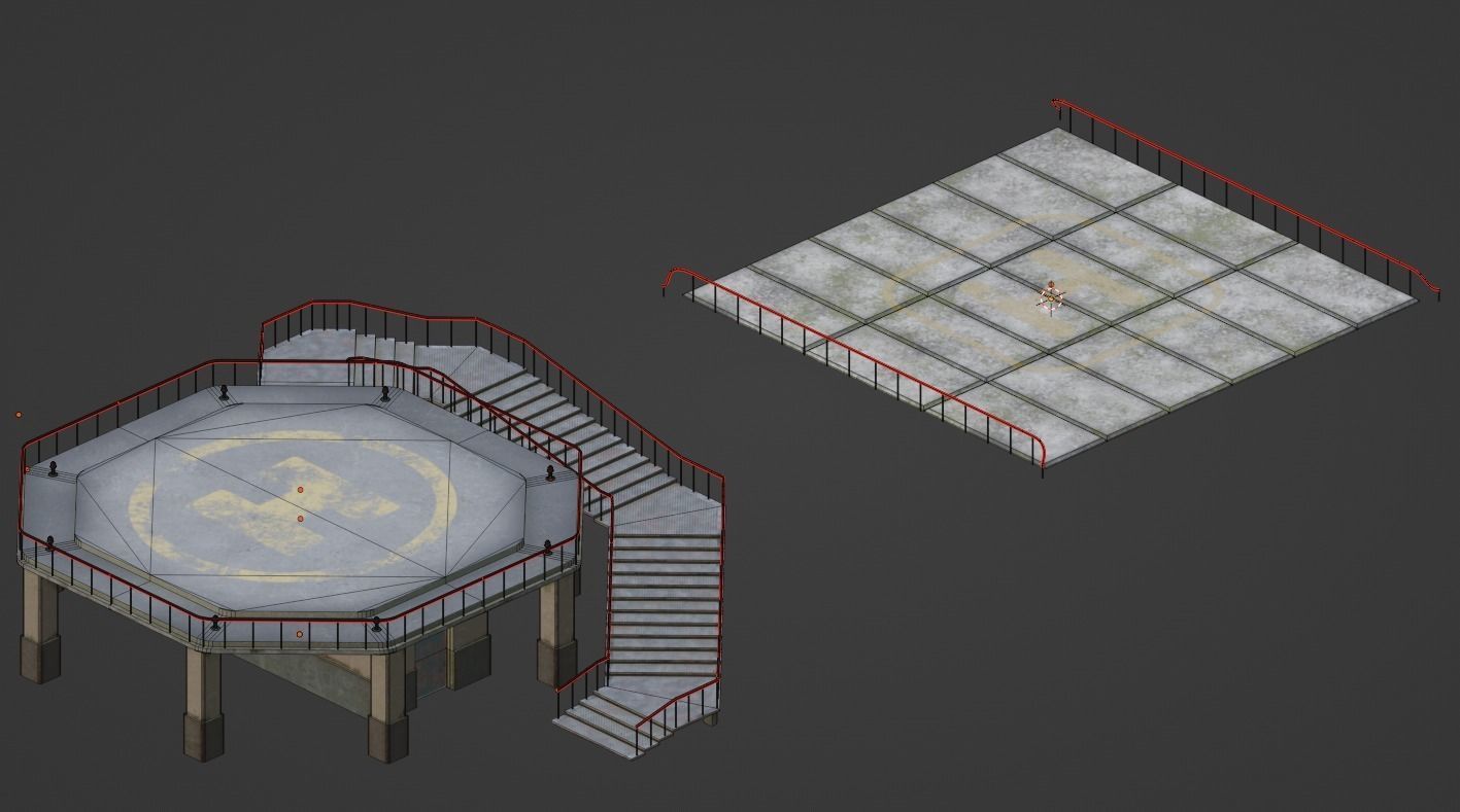 3D model 2 Sites of Helipad VR / AR / low-poly | CGTrader