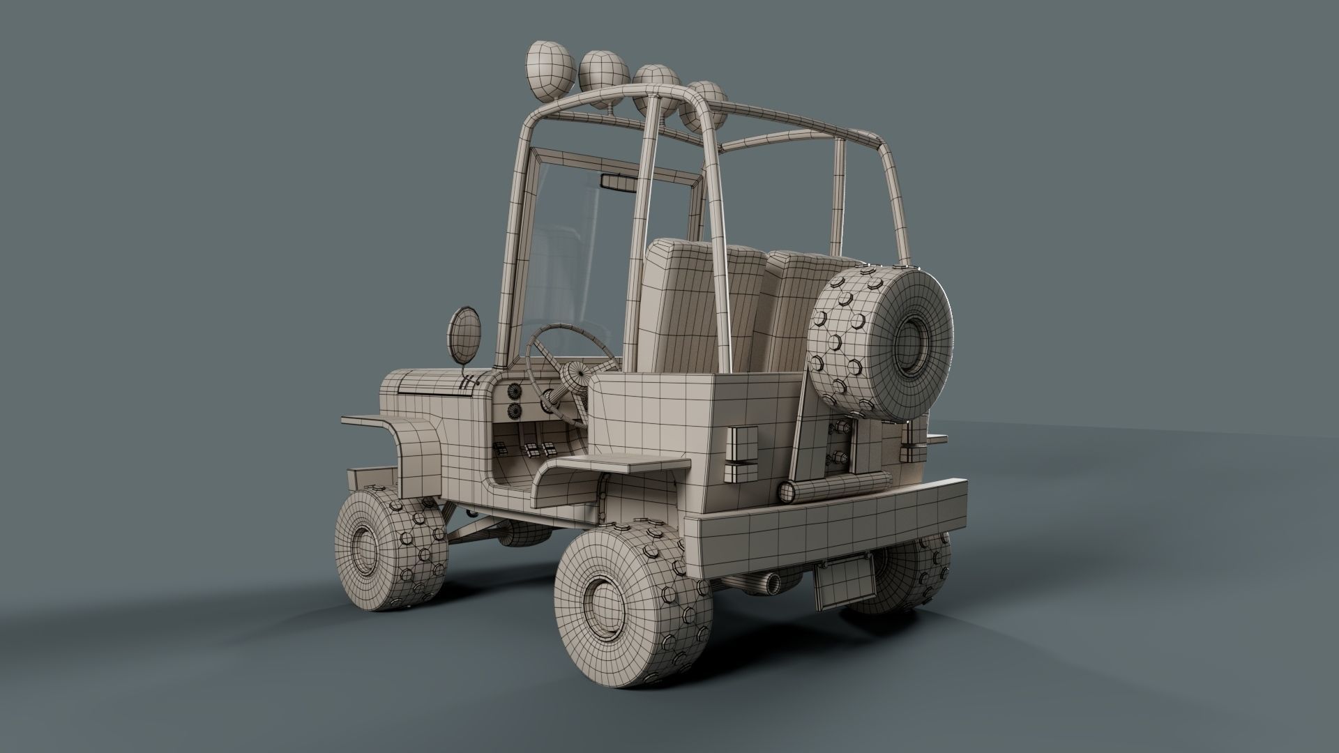 Stylized Jeep cartoon 3D model | CGTrader
