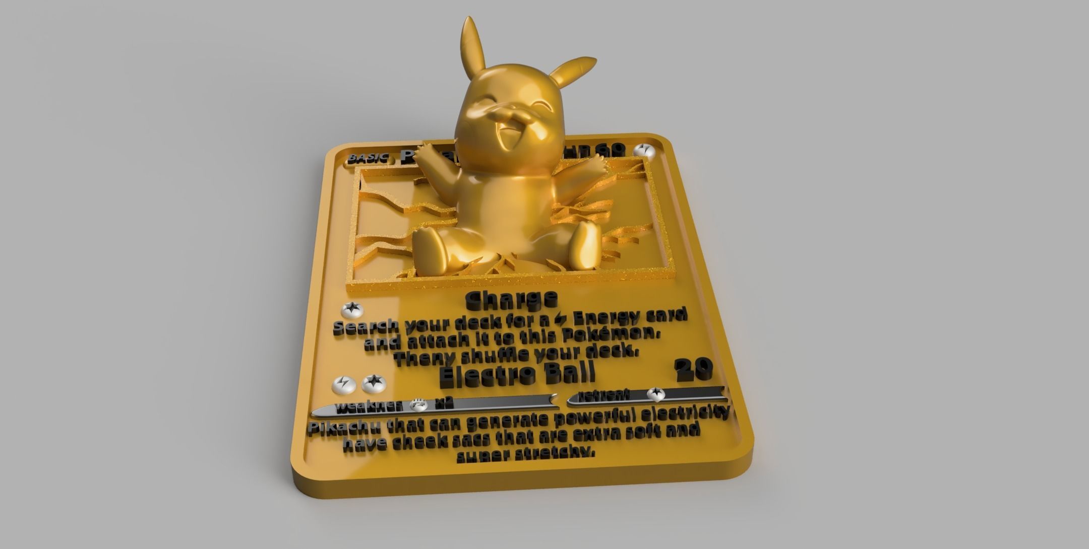 4D POKEMON CARDS - PIKACHU 3D model 3D printable | CGTrader