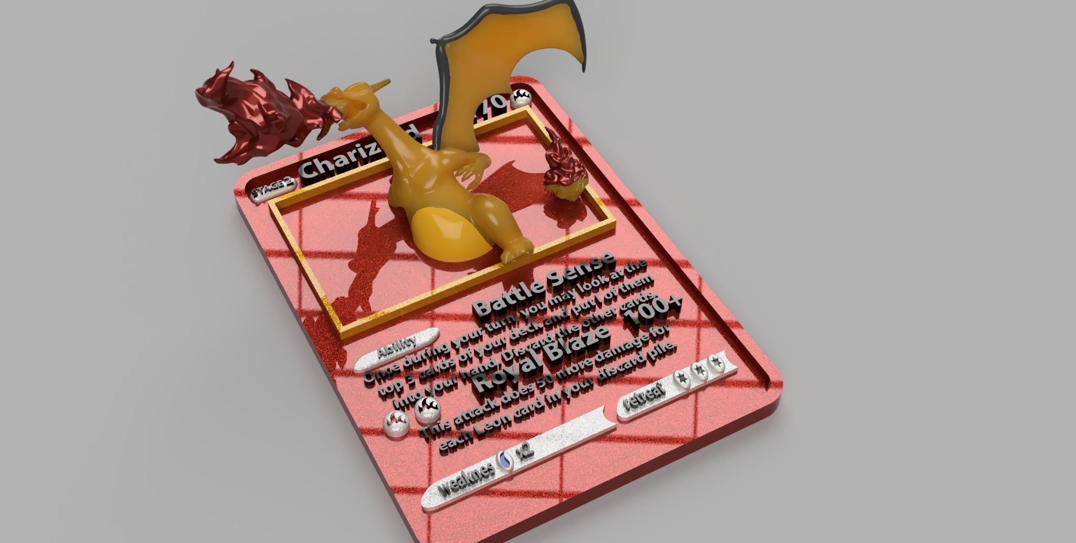 4D pokemon cards - Charizard 3D model 3D printable | CGTrader