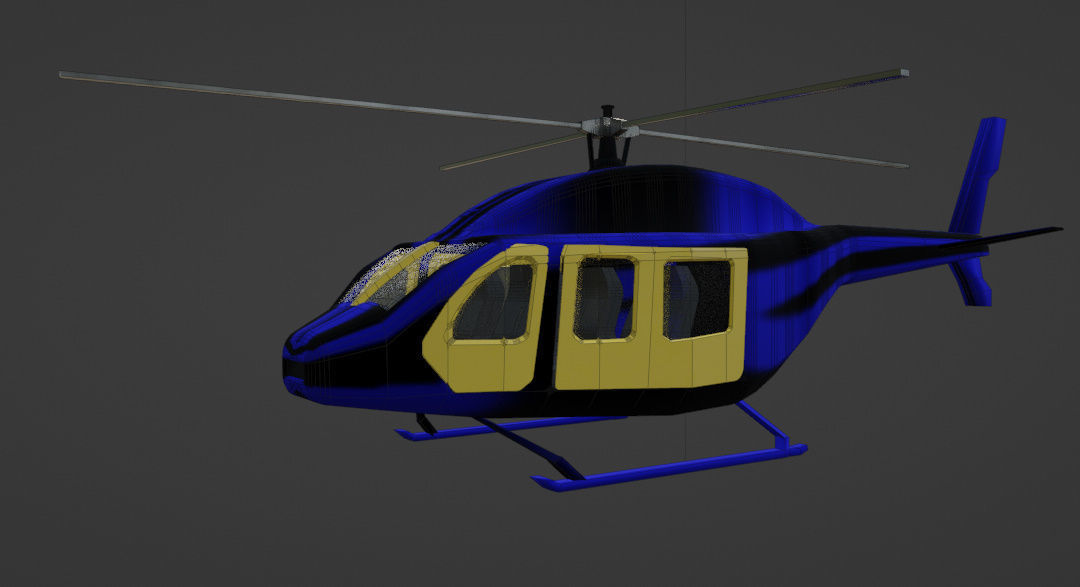 3D model helicopter-chopper game ready helicopter VR / AR / low-poly ...