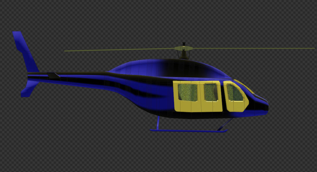 3D model helicopter-chopper game ready helicopter VR / AR / low-poly ...