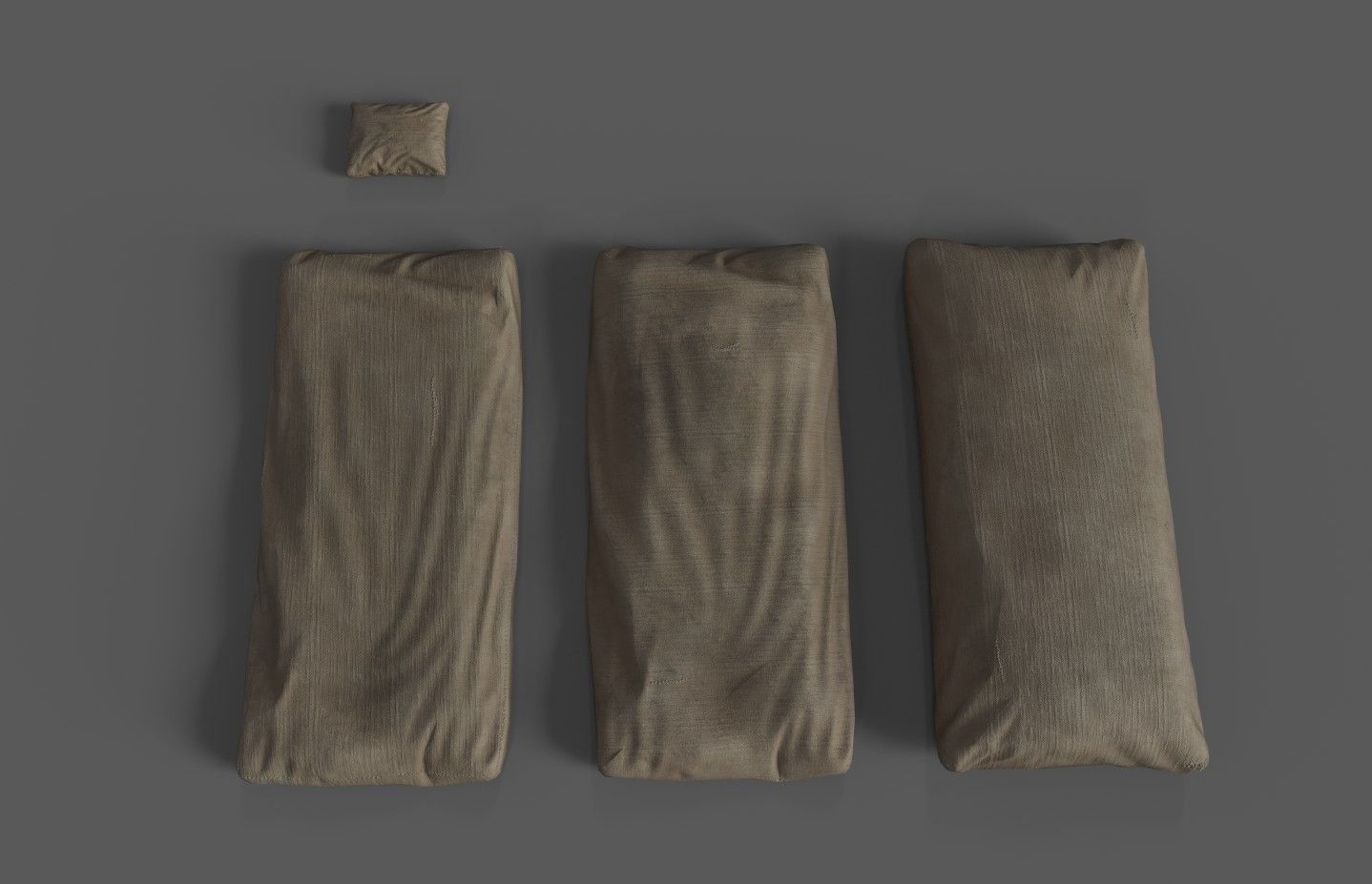 3D model Medieval simple bed and tick mattress VR / AR / low-poly ...