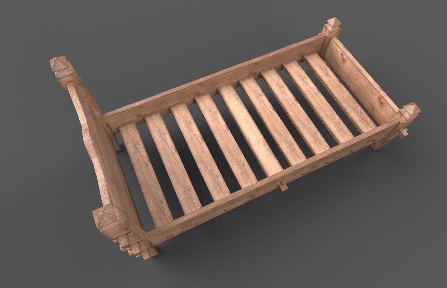 3D model Medieval simple bed and tick mattress VR / AR / low-poly ...