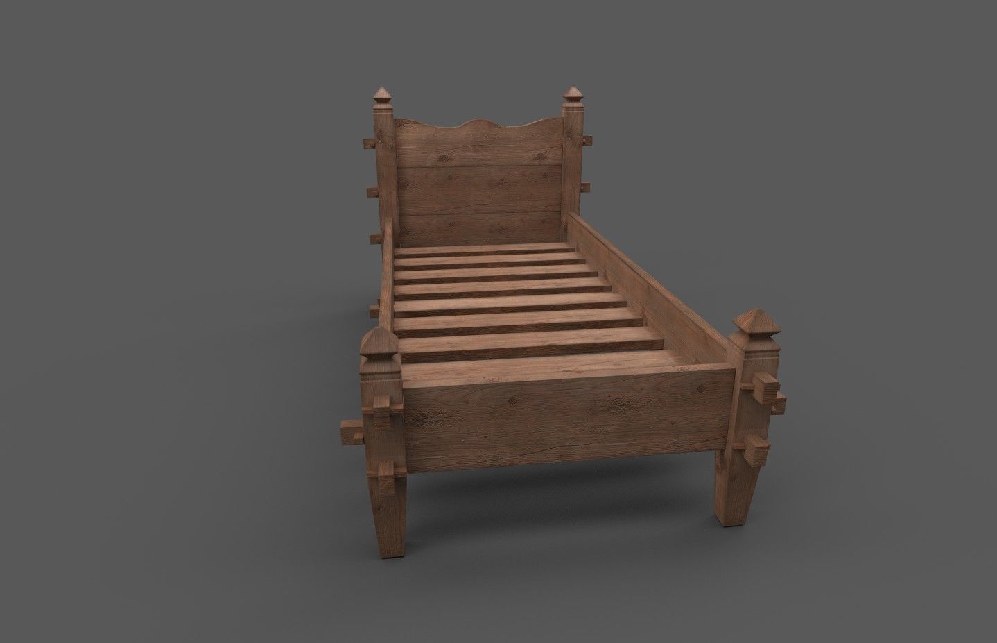 3D model Medieval simple bed and tick mattress VR / AR / low-poly ...