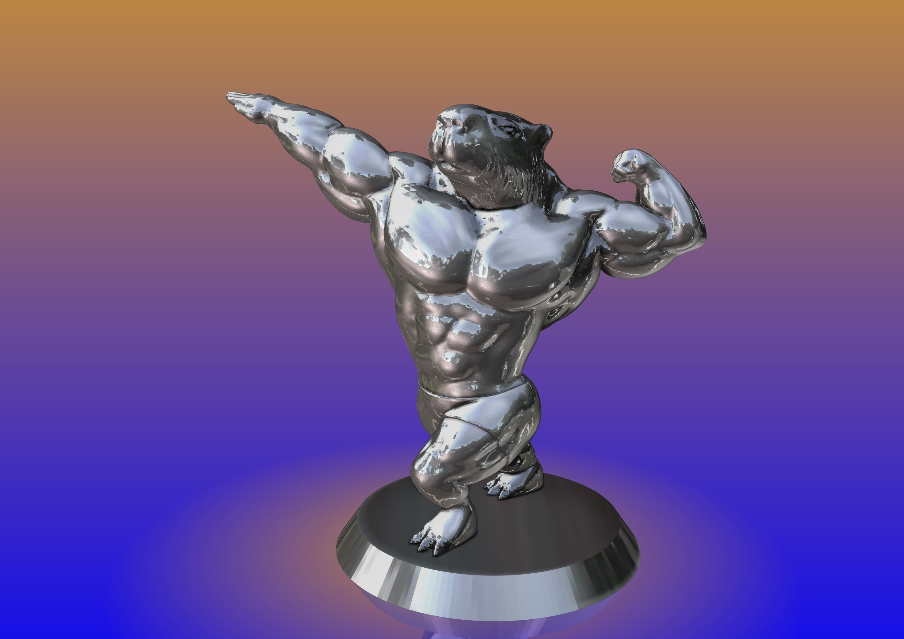 Capybara Muscular Buzzwole 3D model 3D printable | CGTrader