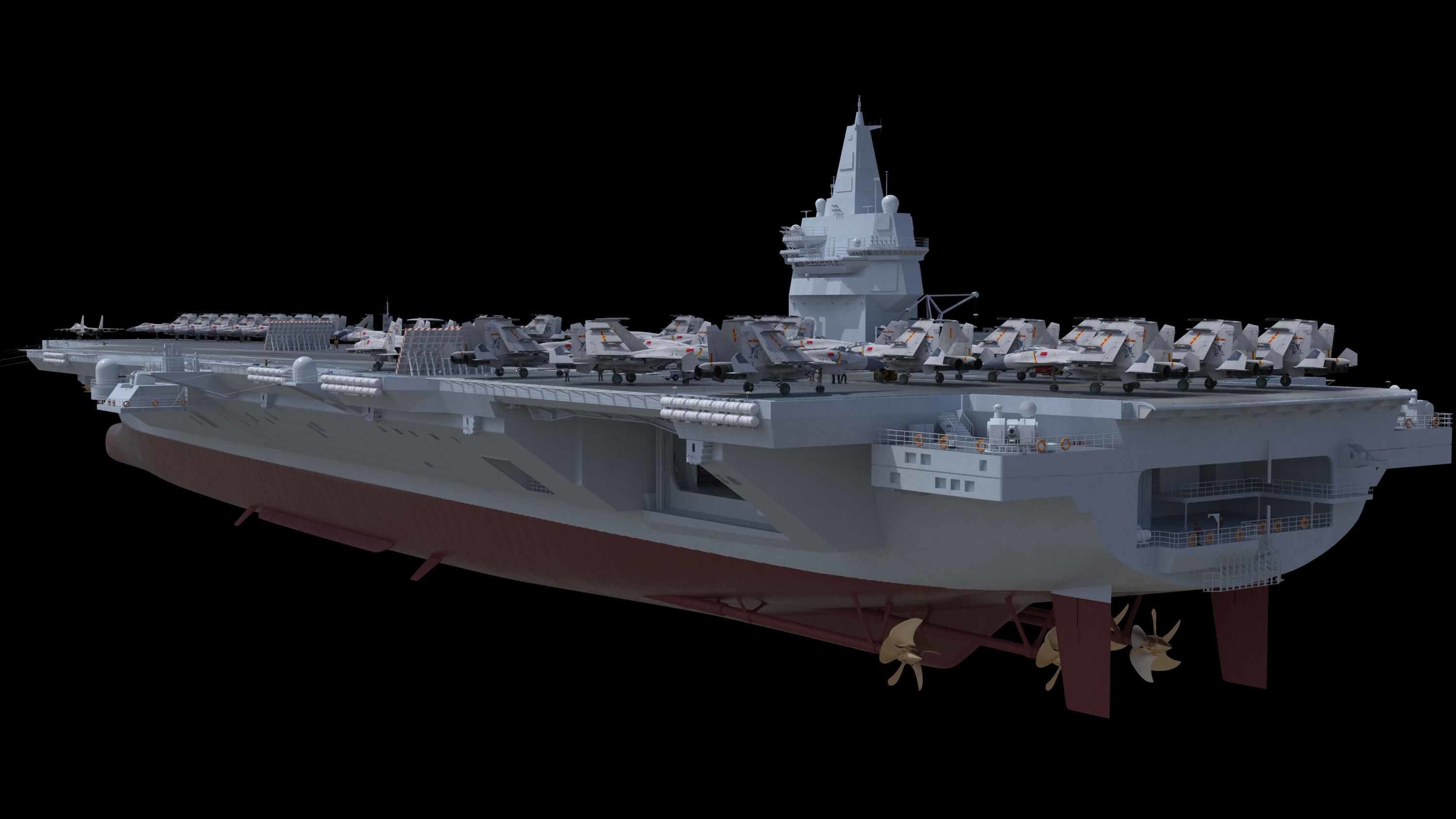 Next-generation nuclear-powered concept aircraft carrier 3D model ...
