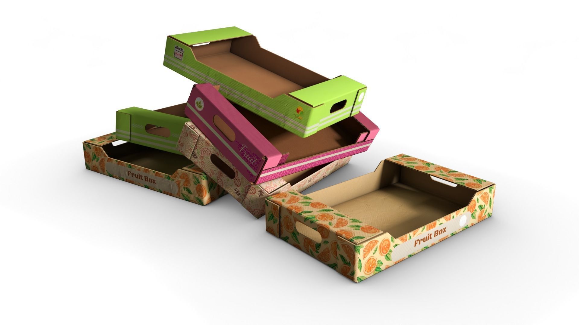3D model cardboard Fruit box VR / AR / low-poly | CGTrader