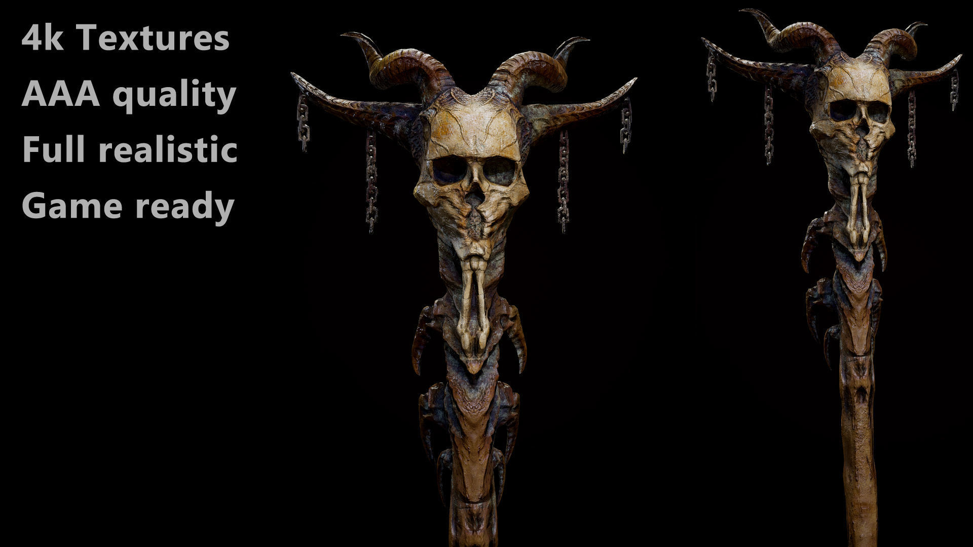 3D model Necromancer staff Realistic VR / AR / low-poly | CGTrader