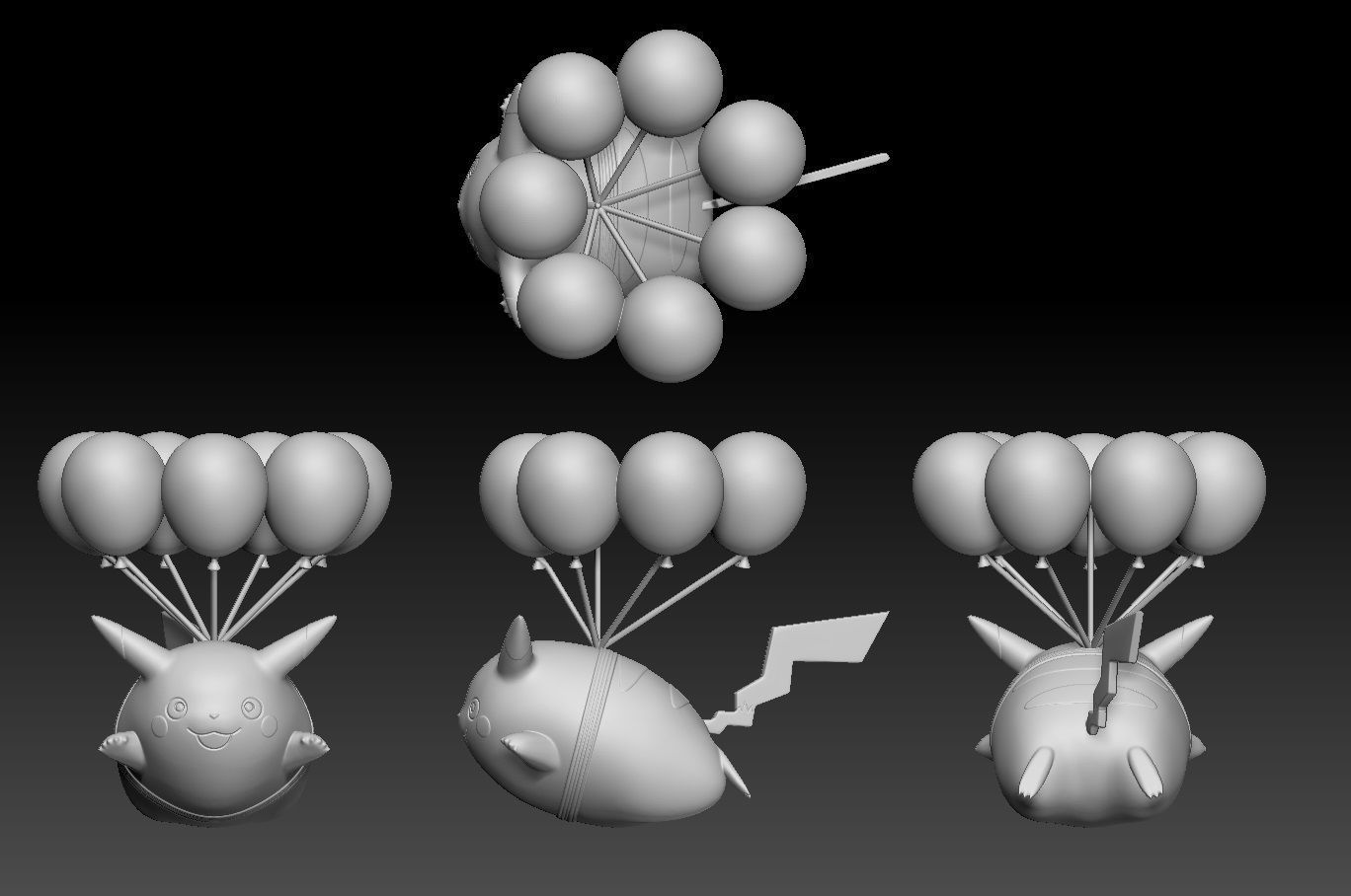 Pokemon Pikachu Flying 3D model 3D printable | CGTrader