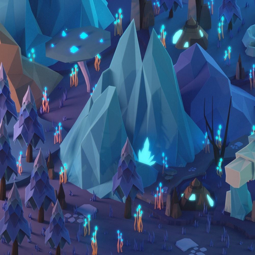 Free Demo of Low Poly Space Alien Worlds 3D Asset Pack free VR / AR ...