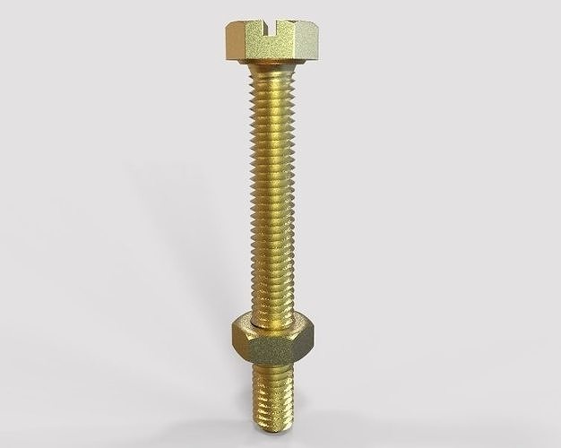 M5 x 40mm Full Thread Slotted Hex Bolts 3D model 3D printable | CGTrader