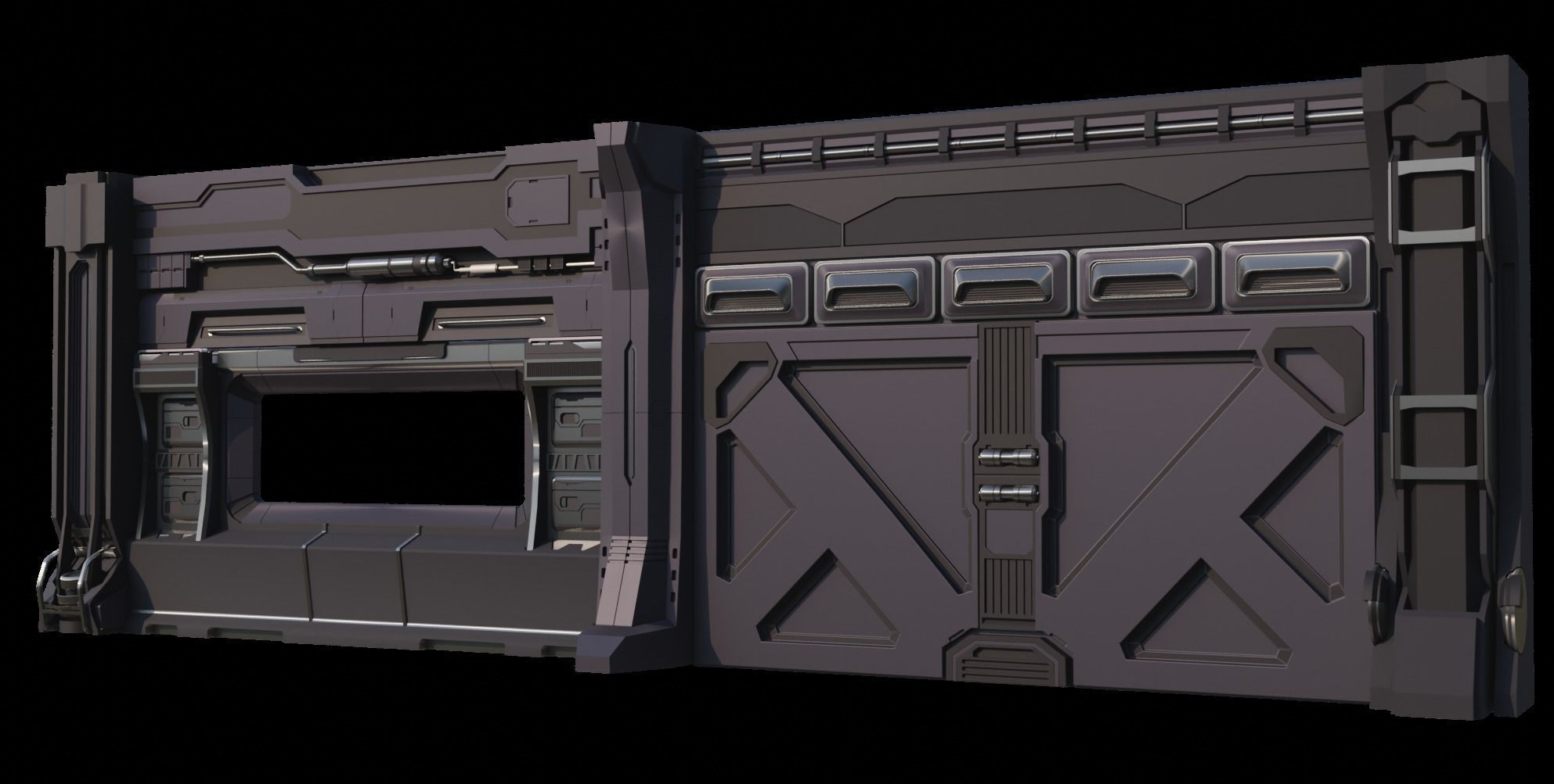 3D model Sci-Fi panels kit VR / AR / low-poly | CGTrader