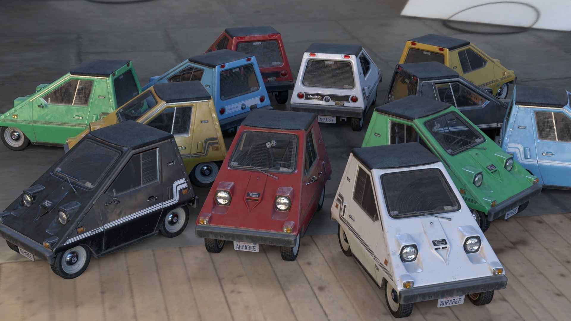 3D model Sebring-Vanguard Citicar Comuta car - set of 6 colors VR / AR ...