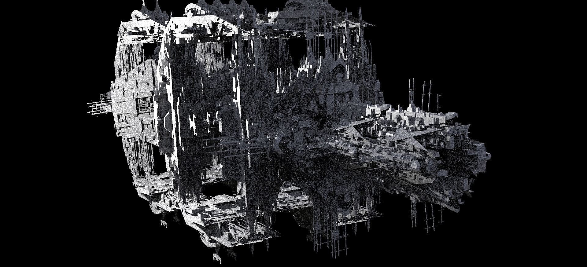 Mega Sci-Fi city Space station 3 designs 3D model | CGTrader
