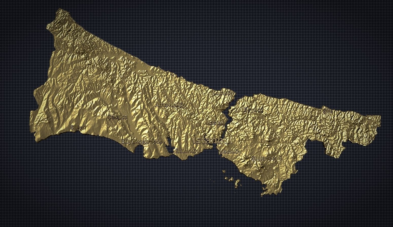 Istanbul City 3d map 3D model 3D printable | CGTrader