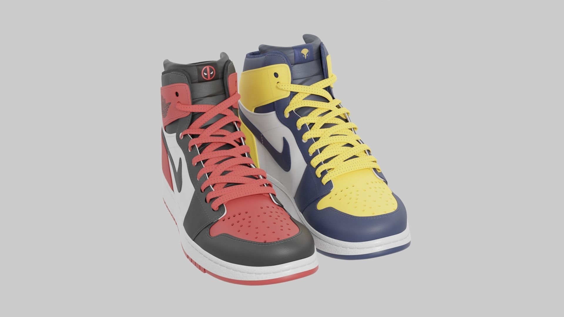 Air Jordan 1 Deadpool vs Wolverine 3D model | CGTrader
