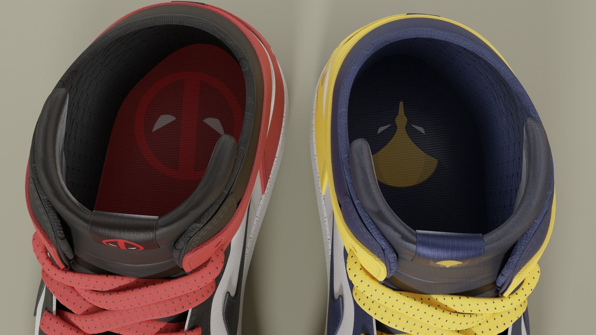 Air Jordan 1 Deadpool vs Wolverine 3D model | CGTrader