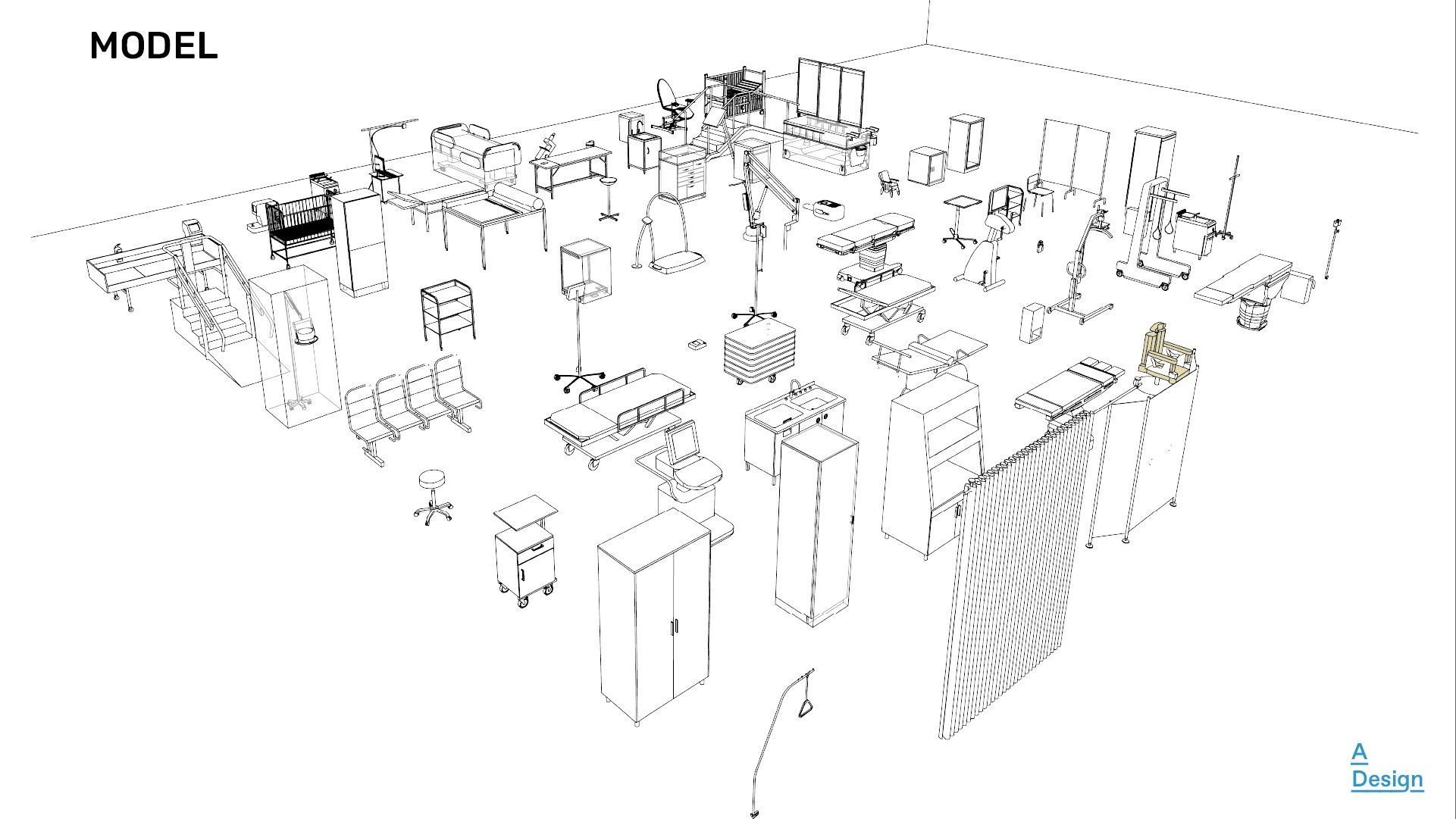 Medical equipment - Pack of revit families 3D model | CGTrader