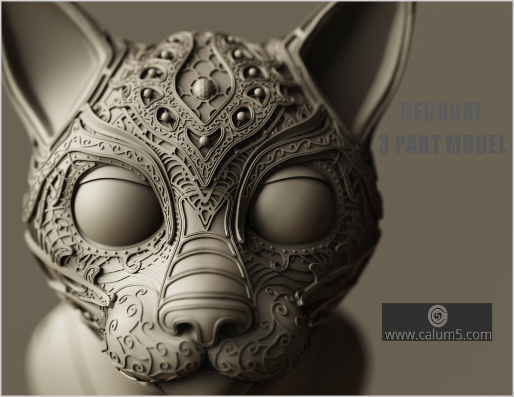 DecoCat cat bust 3D model 3D printable | CGTrader