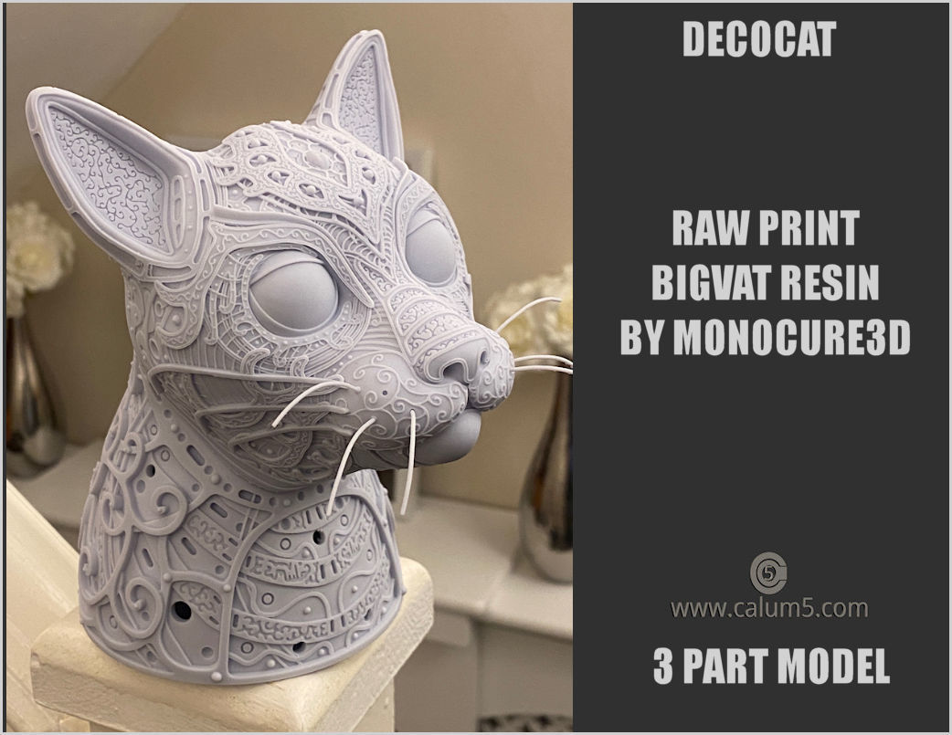 DecoCat cat bust 3D model 3D printable | CGTrader