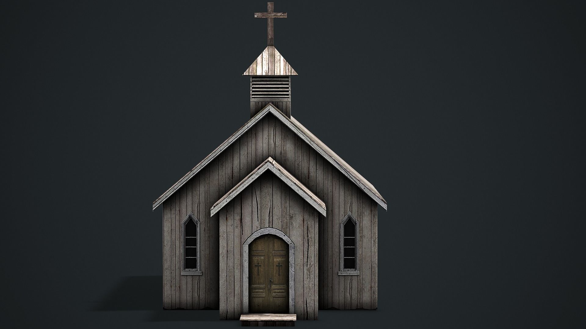 3D model Old Wooden Church - Low Poly Game Ready VR / AR / low-poly ...