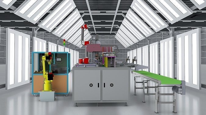 Panel automatic assembly line 3D model | CGTrader