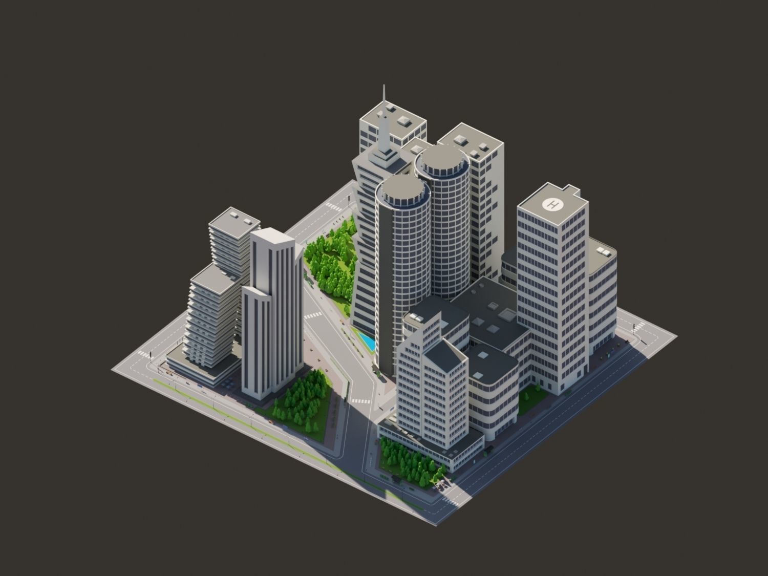 3D model Cityscape 01 VR / AR / low-poly | CGTrader