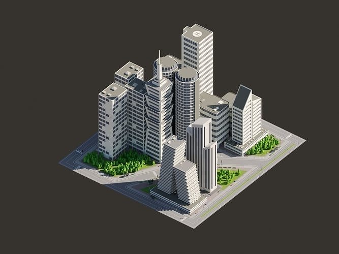 3D model Cityscape 01 VR / AR / low-poly | CGTrader
