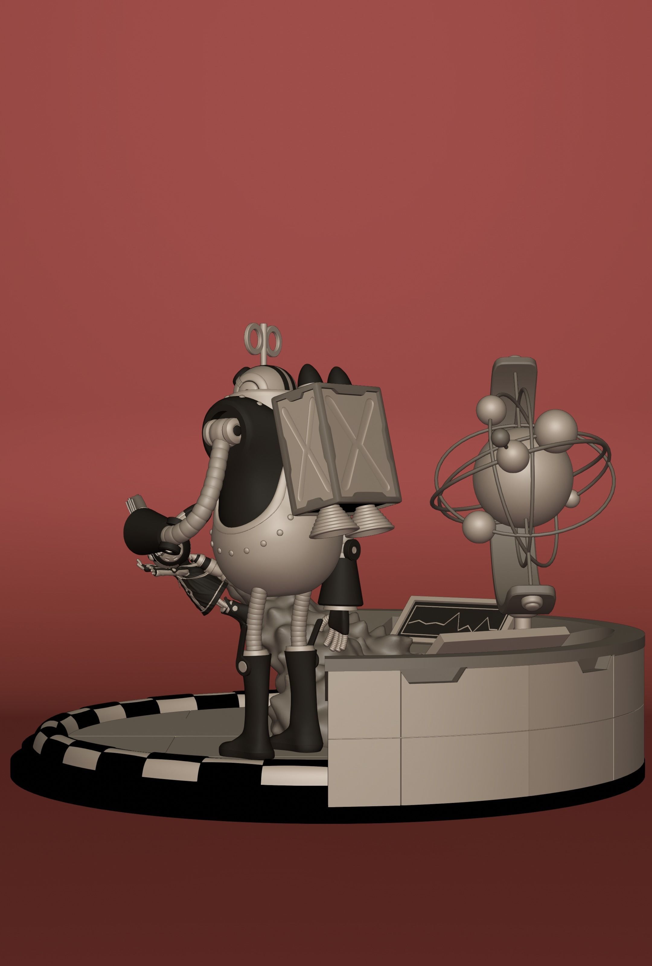 3D model ONE PIECE VEGAPUNK PYTHAGORAS AND EDISON FIGURE SCULPT VR / AR ...