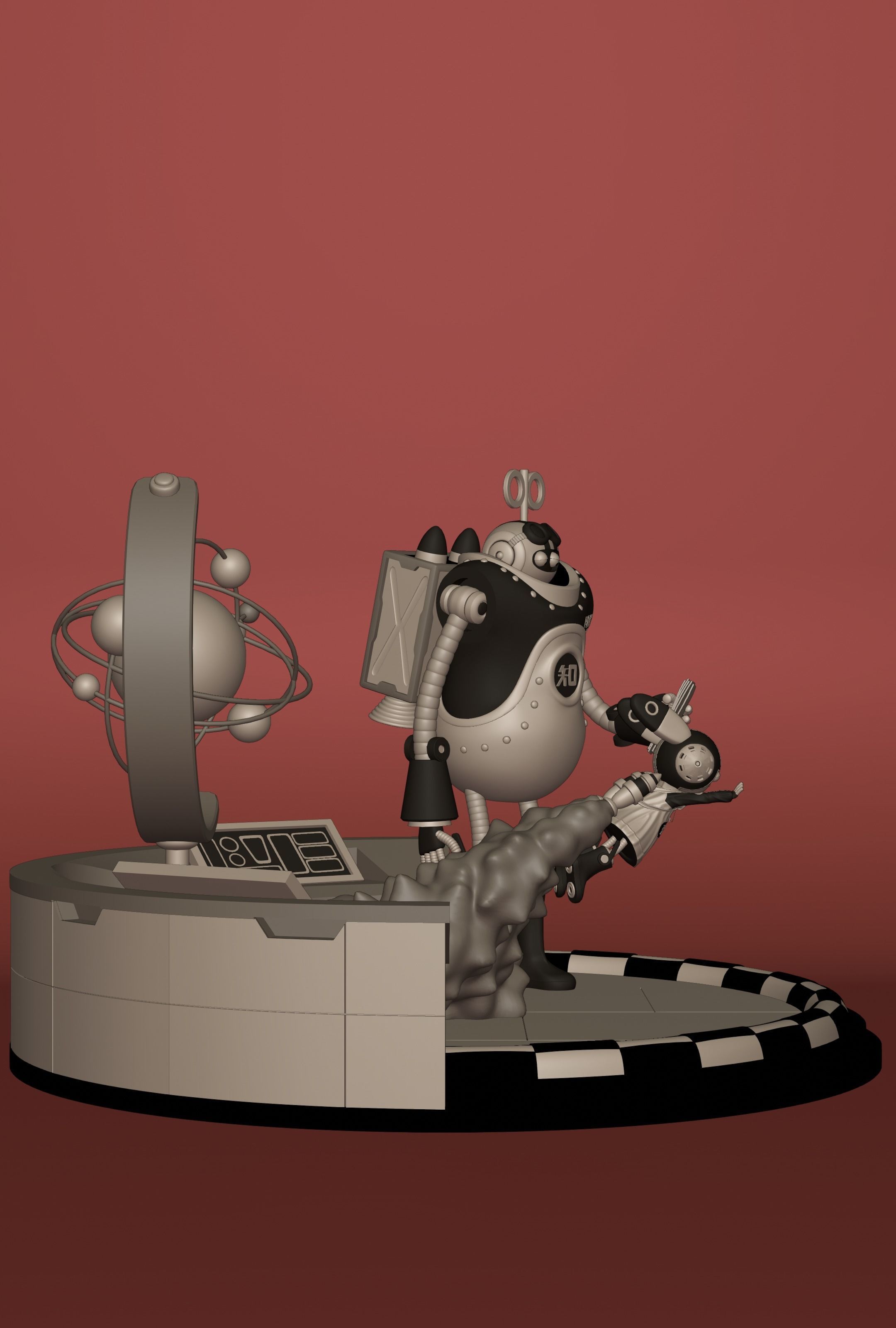 3D model ONE PIECE VEGAPUNK PYTHAGORAS AND EDISON FIGURE SCULPT VR / AR ...